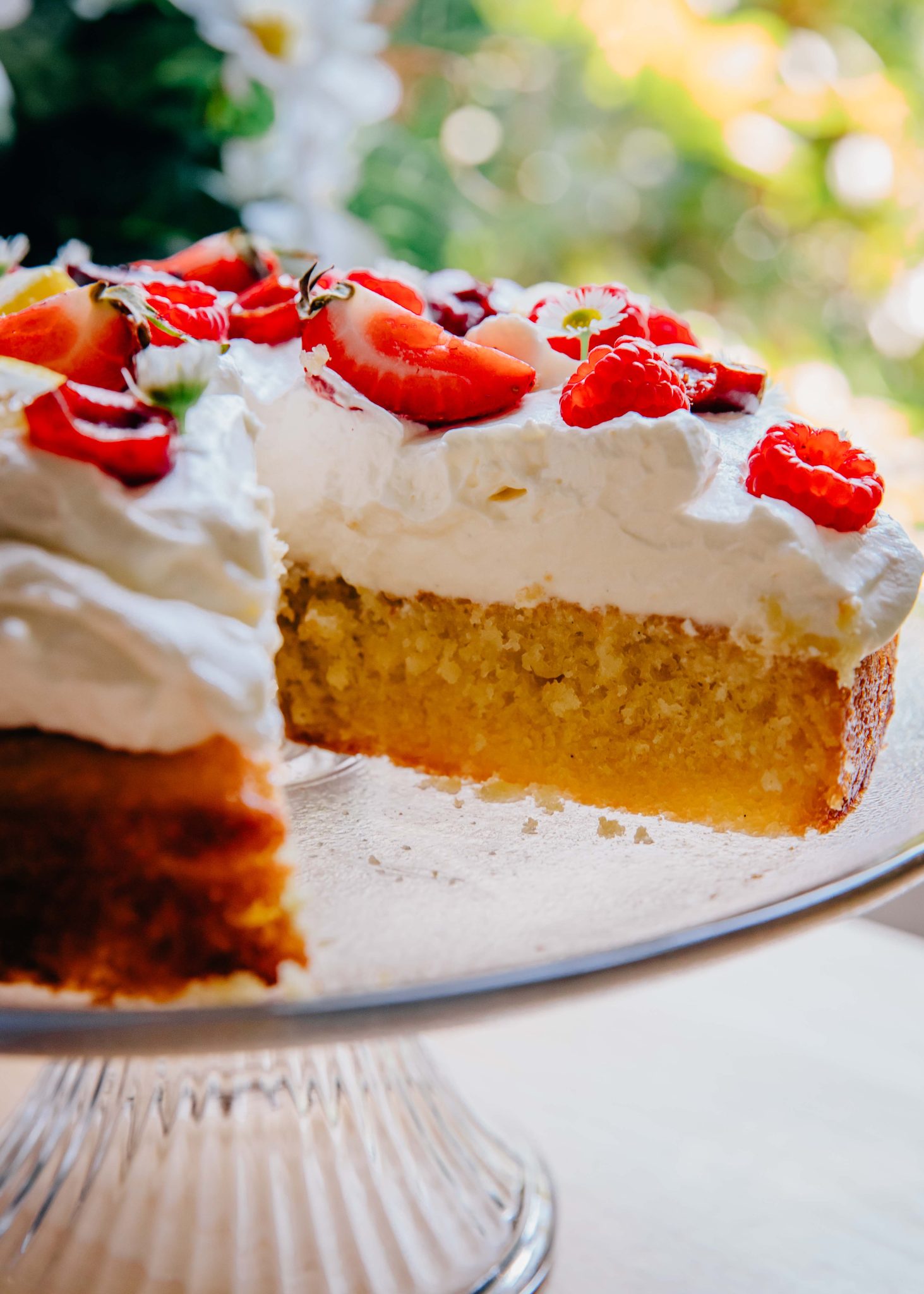 Lemon Cake w/ Vanilla Chantilly Cream | Well and Full