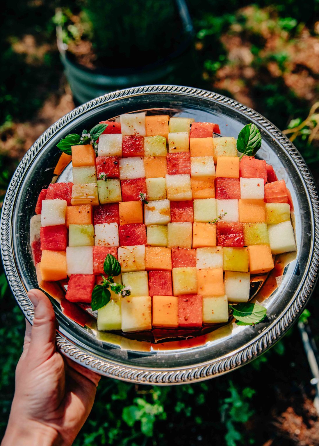 Melon Checkerboard Salad | Well and Full