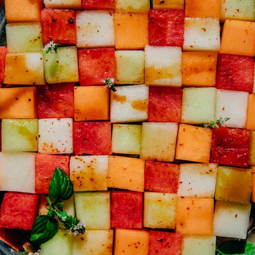 Melon Checkerboard Salad | Well and Full