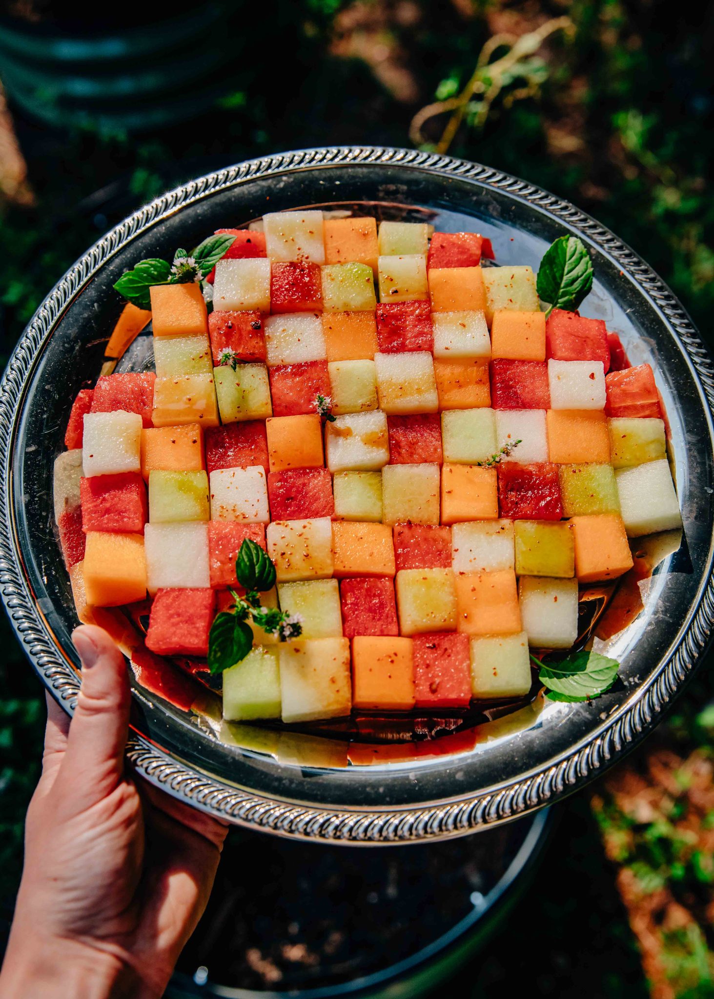 Melon Checkerboard Salad | Well and Full